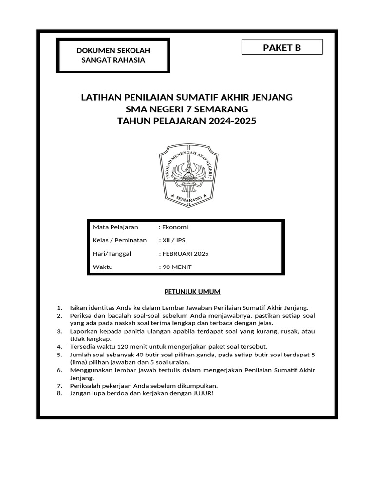 2025 Latihan Psaj - 2025 | PDF