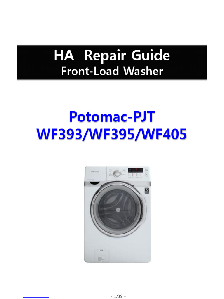 Front-Load Washer Repair Guide | PDF | Washing Machine | Leak