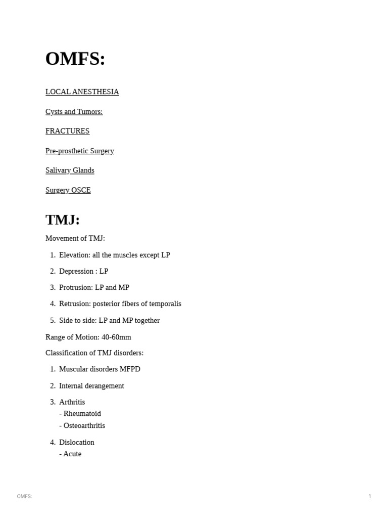 OMFS | PDF | Medical Specialties | Human Head And Neck
