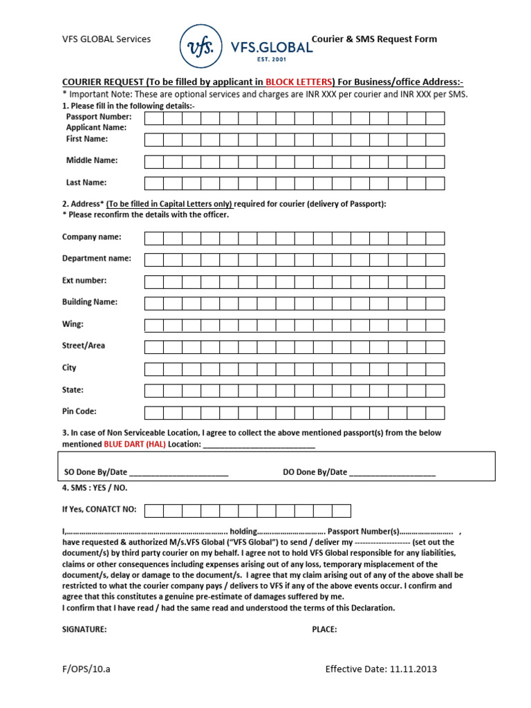 Courier Form | PDF