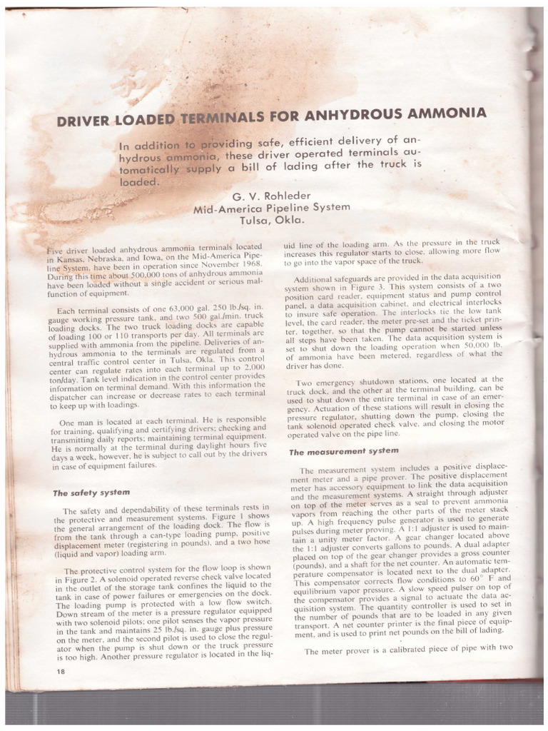 5 Driver Loaded Terminals For Anhydrous Ammonia | PDF