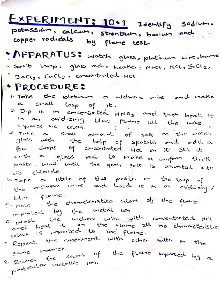 Chemistry 10th Practical | PDF