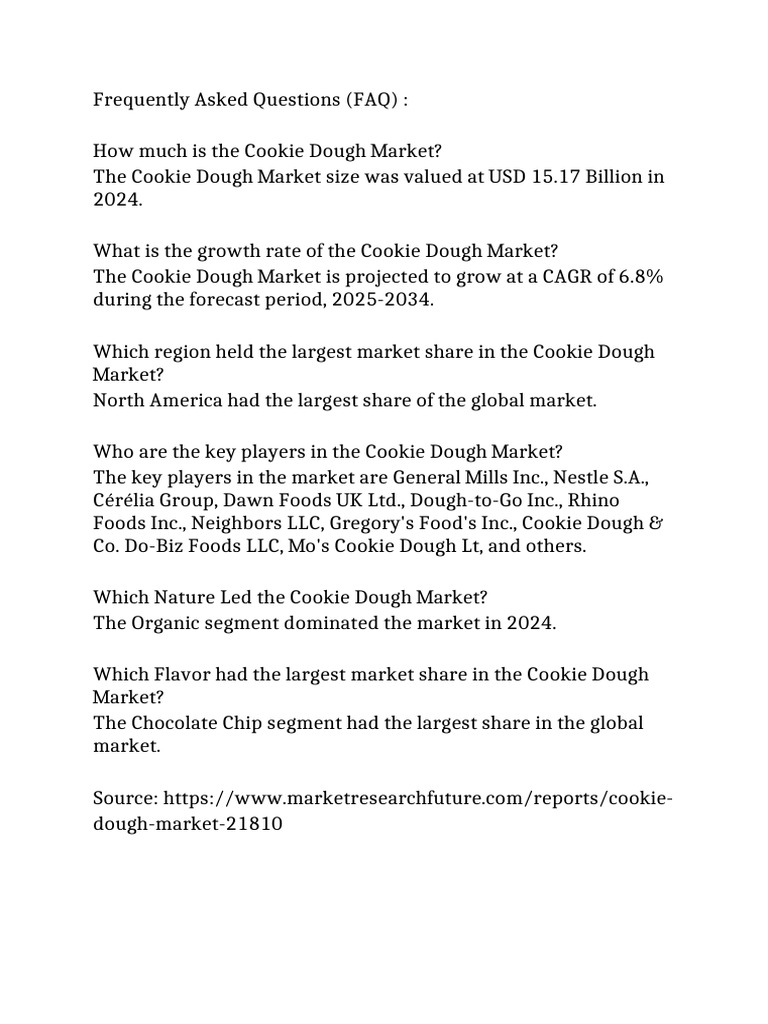 Frequently Asked Questions- Cookie Dough | PDF