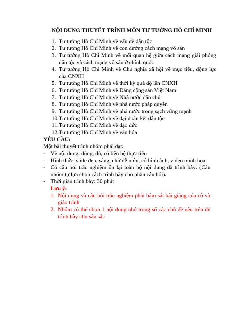 2024 ND thuyết trình nhóm môn TT HCM | PDF