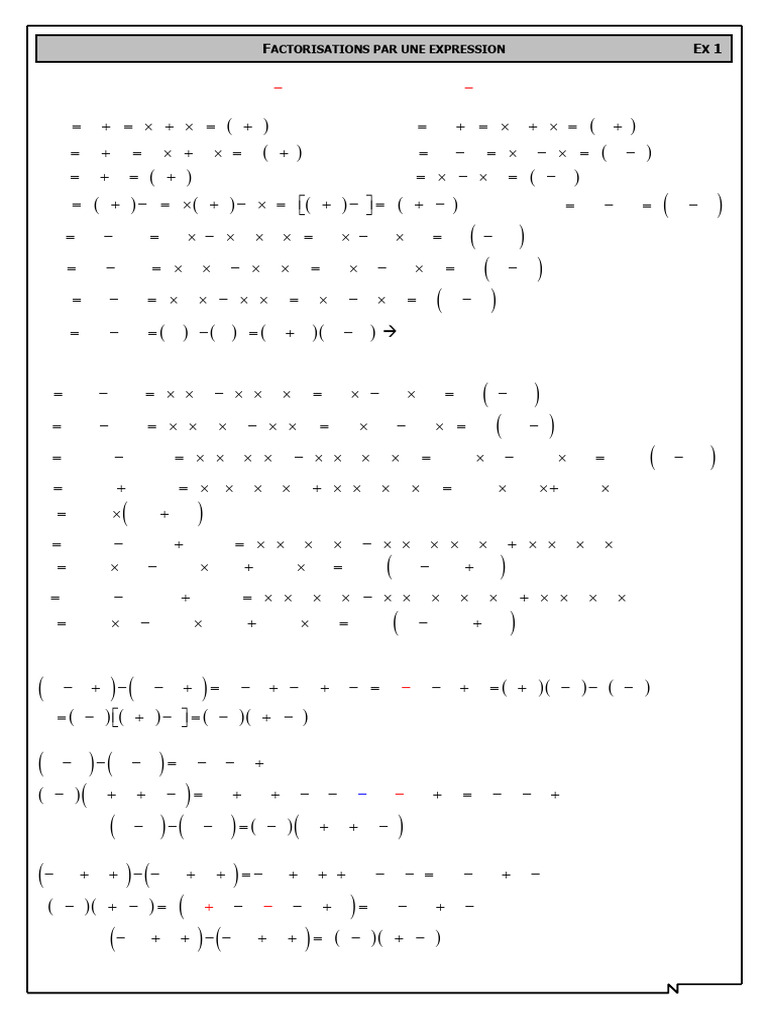 Exercices de factorisation corrigés | PDF