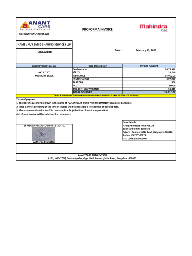 BMCG - Mahindra XUV 700 - Bangalore | PDF