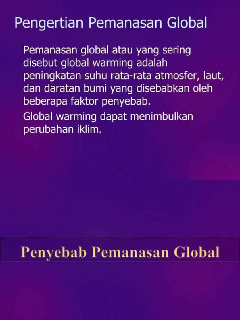 Contoh Penjelasan Pemanasan Global | PDF