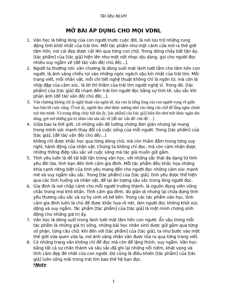 TÀI LIỆU NLVH | PDF