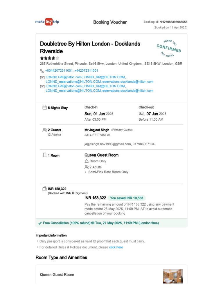 Booking Confirmation Voucher | PDF | Fee