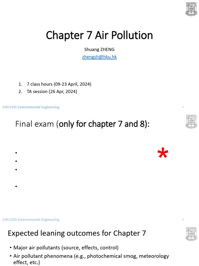 Air Pollution Overview in Environmental Engineering | PDF | N Ox ...