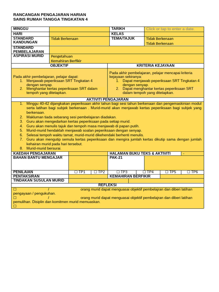 RPH - Tingkatan 4 - M41 - SRT | PDF