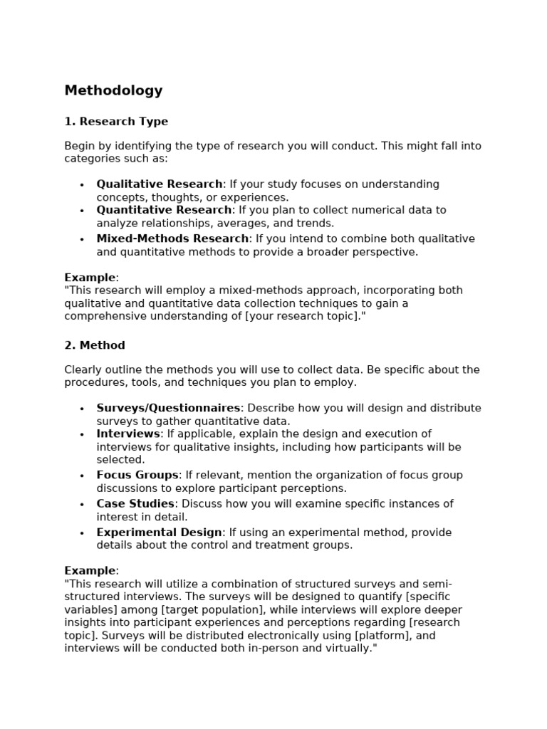 Project Proposal - Methodology | PDF | Methodology | Qualitative Research