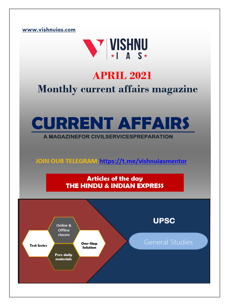 Current Affairs Magazine APRIL 2021 | PDF