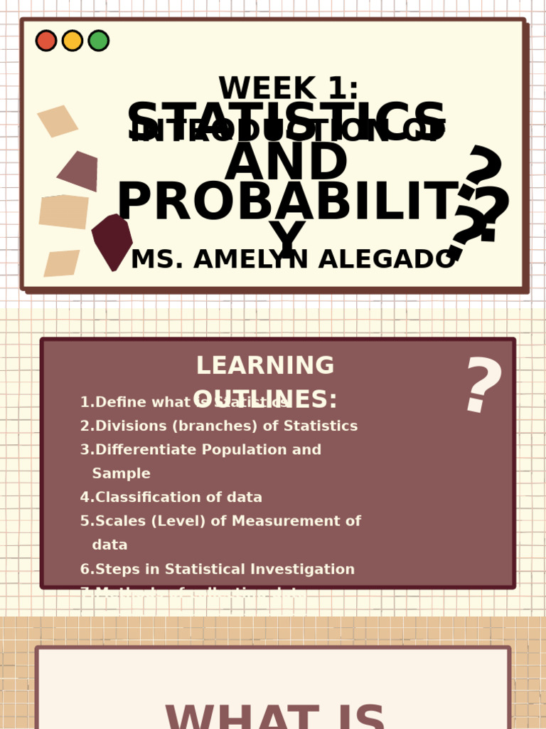 WEEK 1 Introduction of Statistics | PDF | Statistics | Level Of Measurement