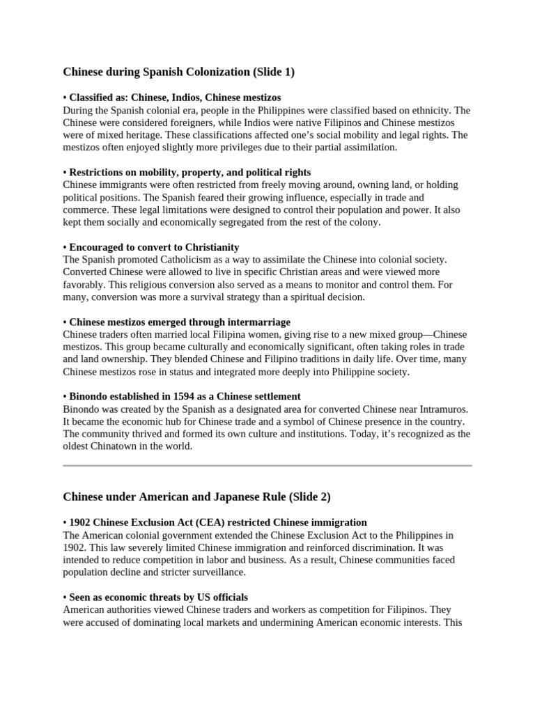 Chinese During Spanish Colonization | PDF | Philippines | Ethnicity