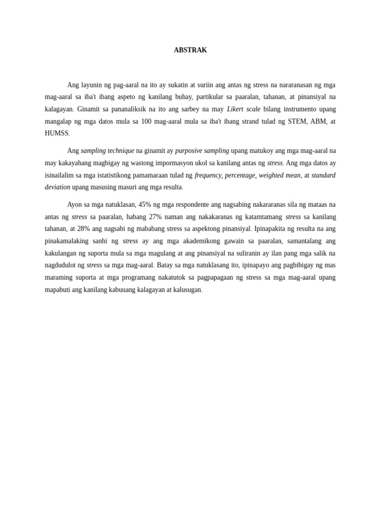 ABSTRAK SAMPLE FORMAT | PDF