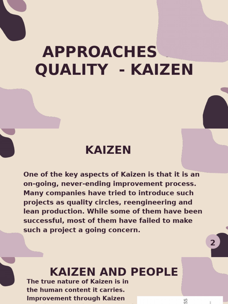 Approaches to Quality - Kaizen | PDF | Lean Manufacturing | Systems Thinking