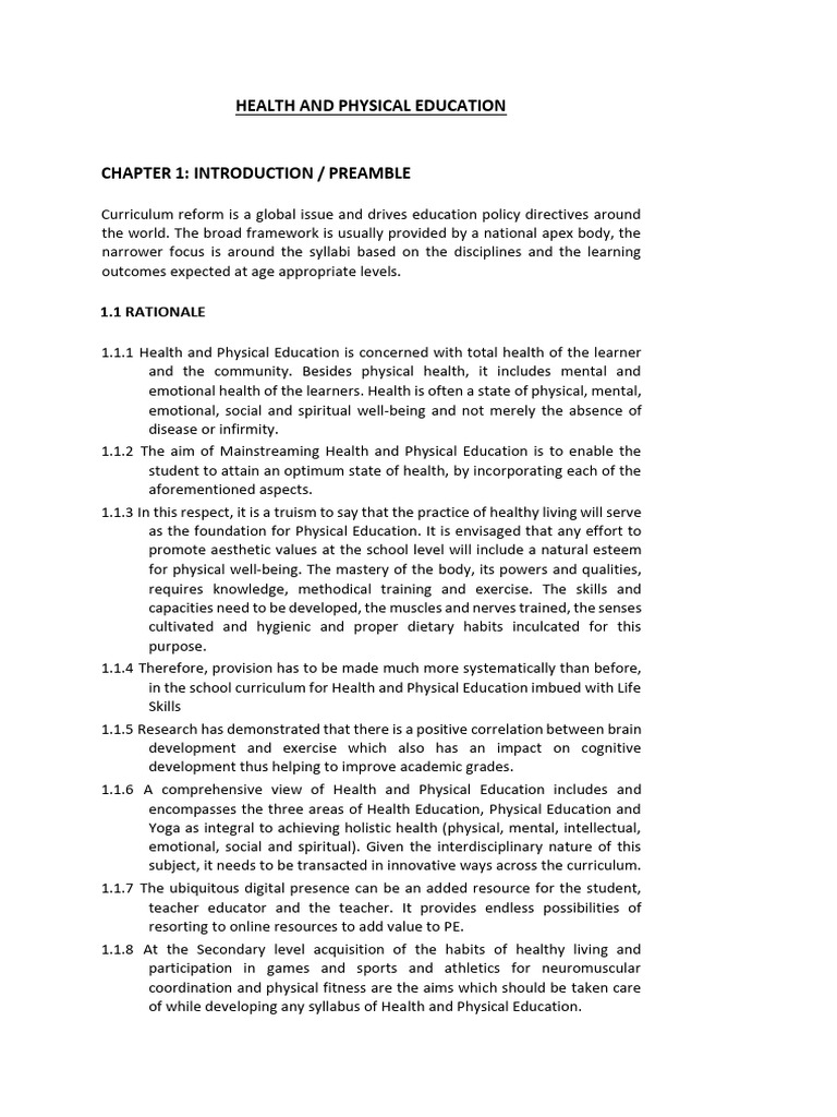 Hpe Introduction Aim An Objective and Four Strands Criteria | PDF ...