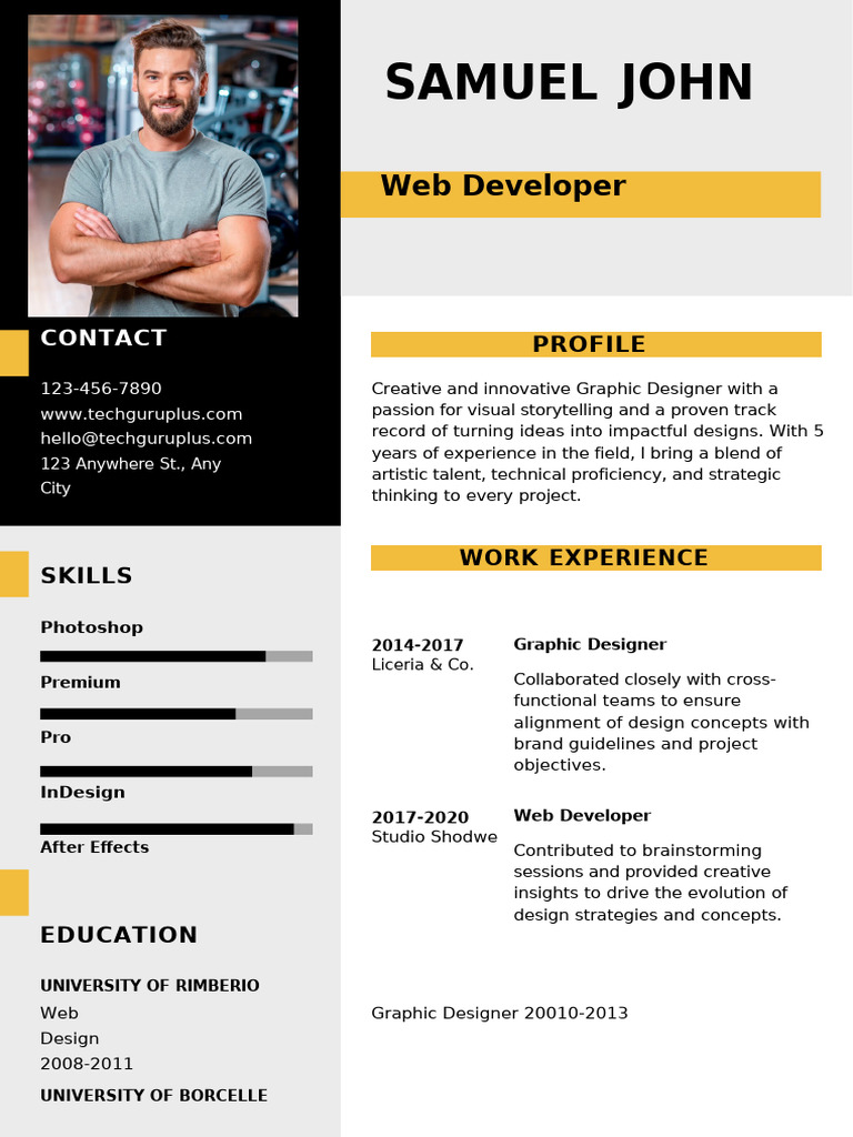 13 Web Developer Editable Resume Template Download in Docx 13 | PDF