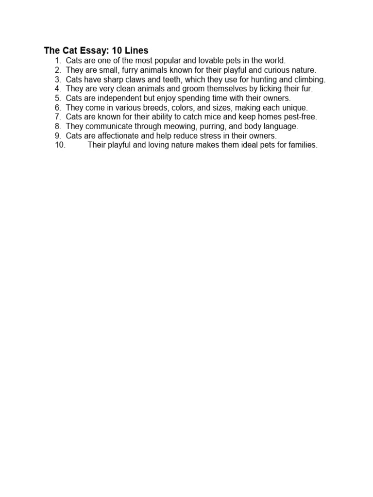 Cat Essay | PDF