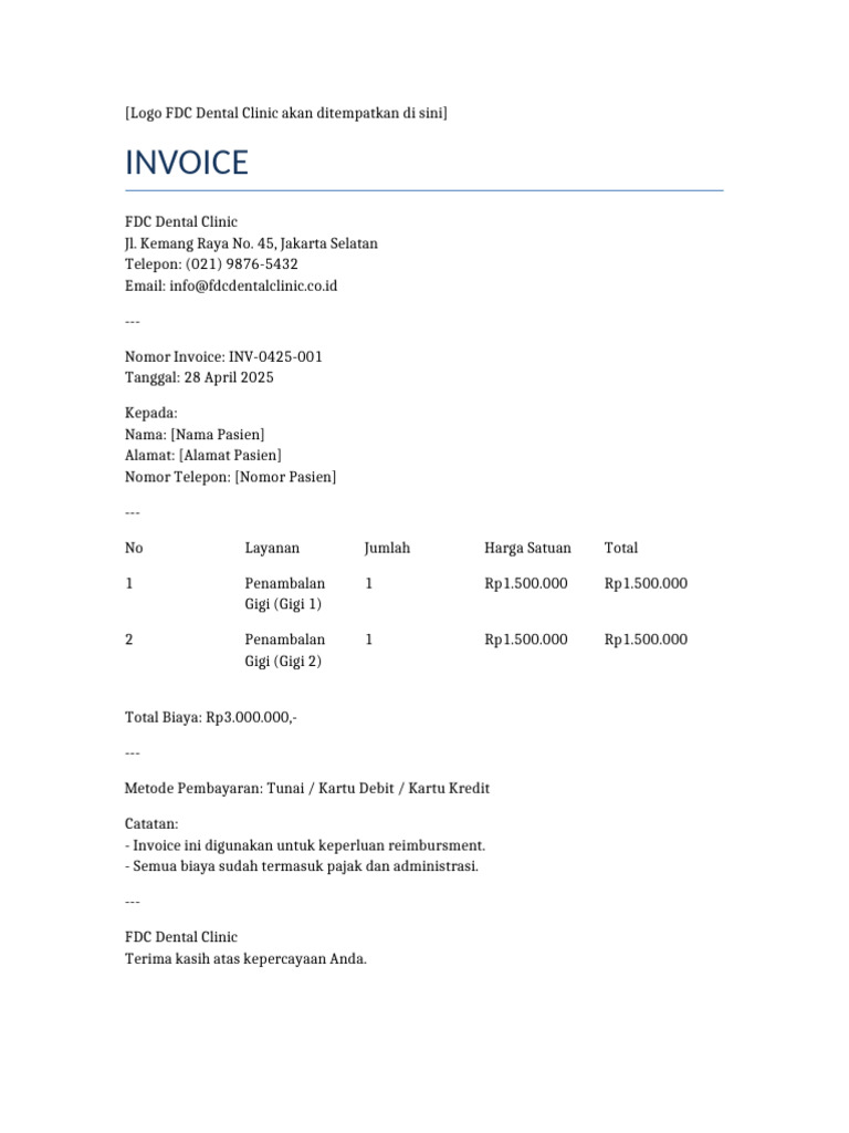 Invoice Reimburse FDC | PDF