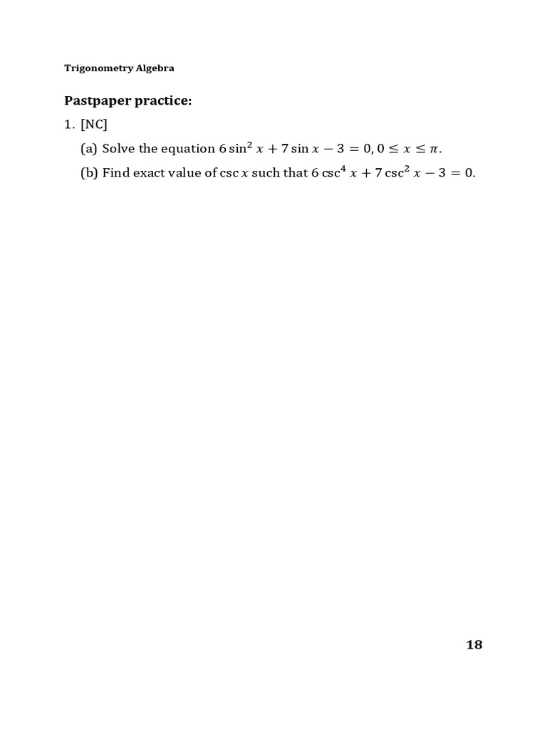 Trigonometry Algebra Note 4 2 2 | PDF | Trigonometry | Equations