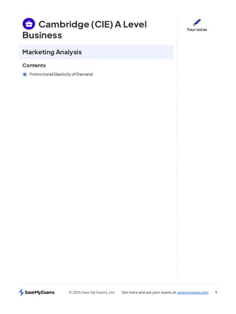 Bs A Levels Marketing Analysis | PDF | Elasticity (Economics) | Demand