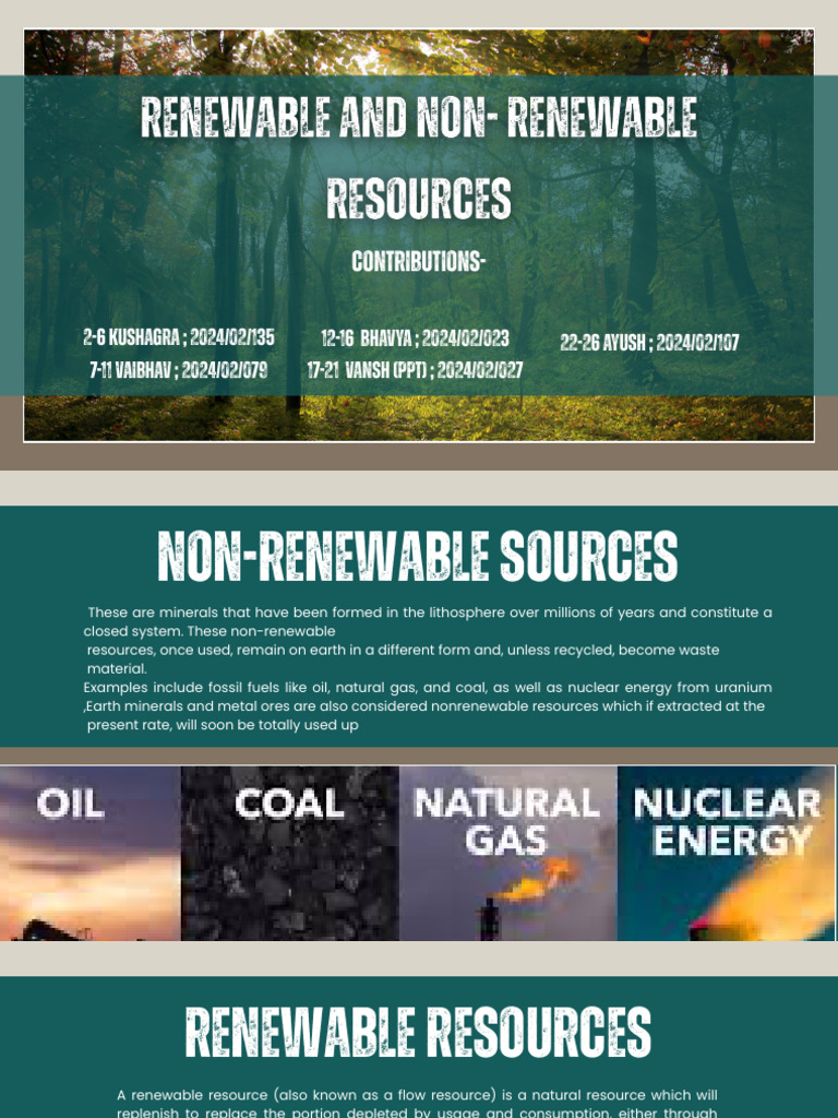 Renewable and Non - Renewable Resources | PDF | Groundwater | Forests
