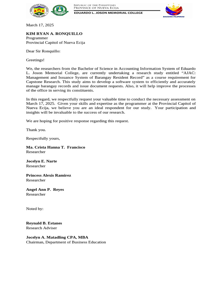 Letter JJJ | PDF
