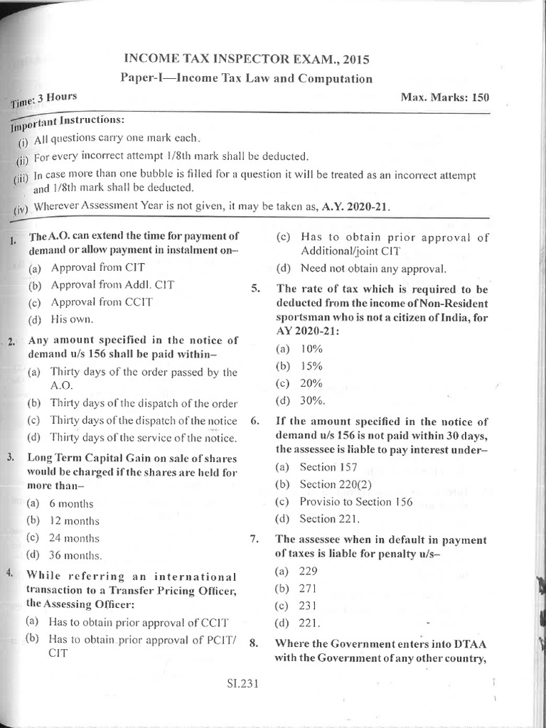 Iti Paper 1 2015 | PDF