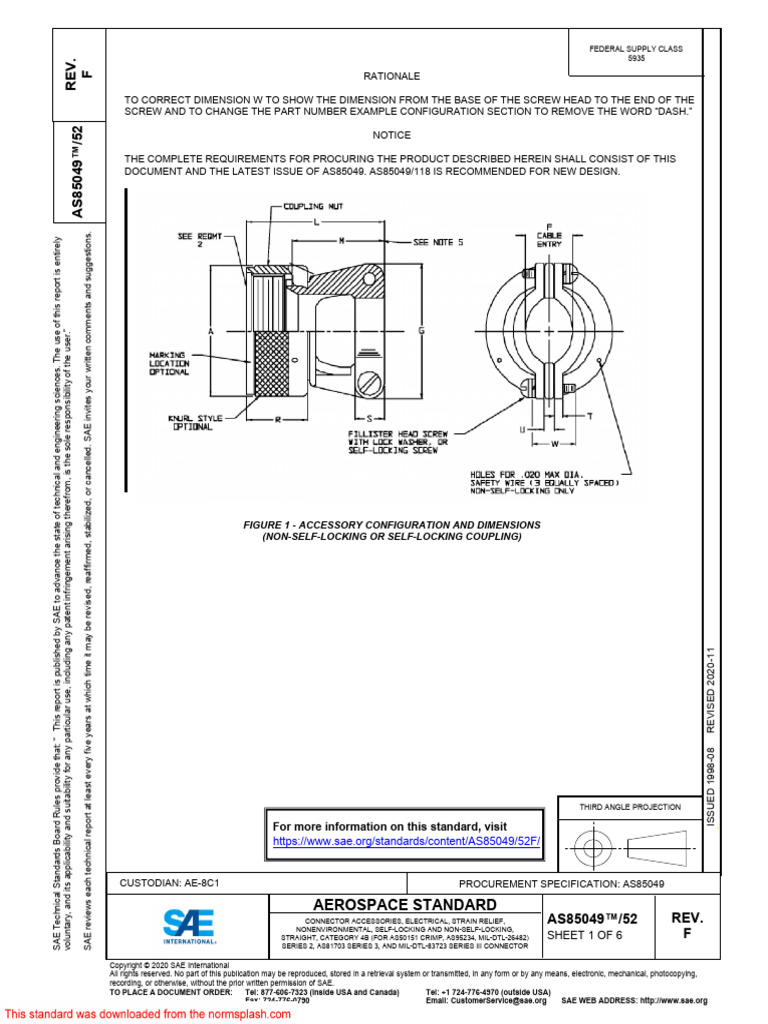 SAE AS 85049 52F 2020 en - 250304 - 162720 | PDF | Electrical Connector ...