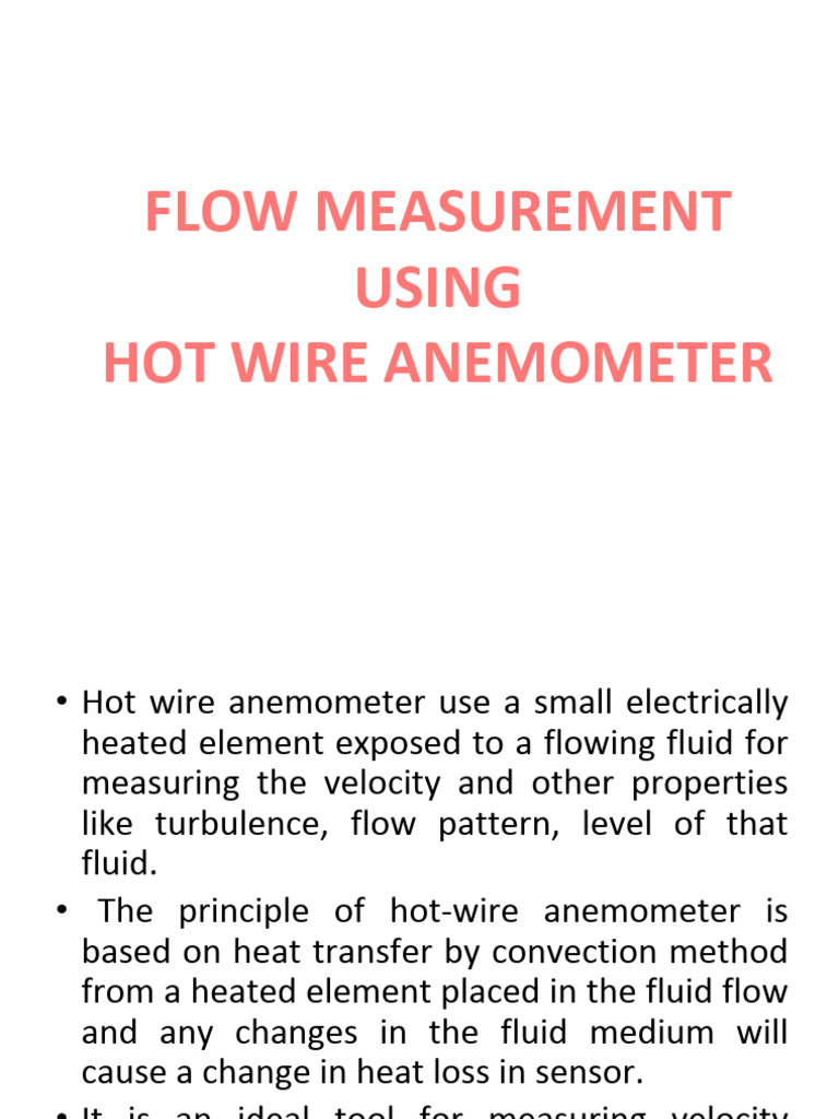 Hot Wire Anemometer | PDF | Flow Measurement | Heat Transfer