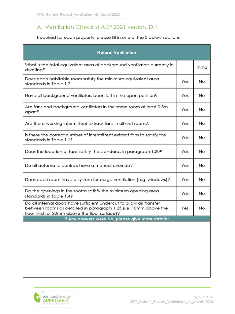 Ventilation Checklist-Surveyor | PDF | Ventilation (Architecture)