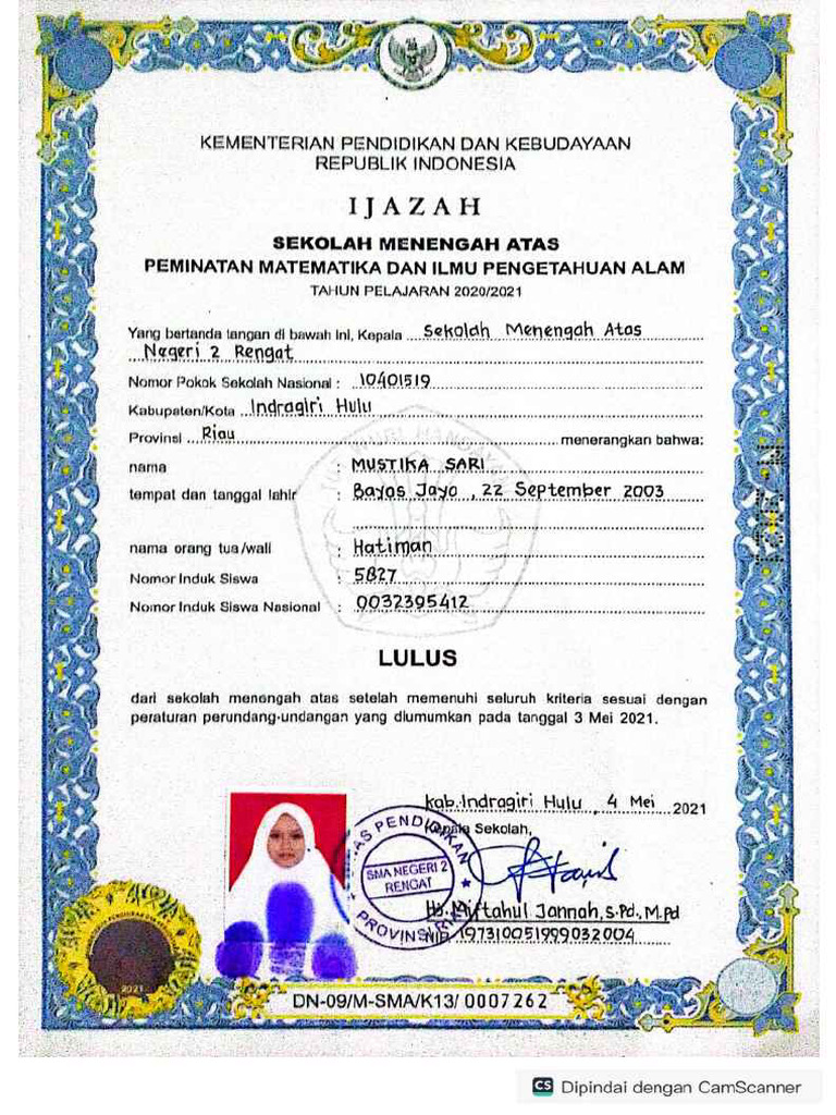 Ijazah SMA - 11zon | PDF