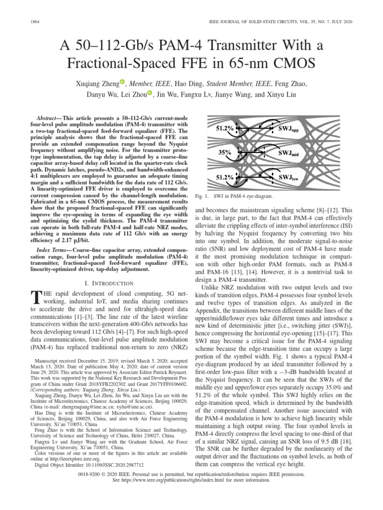 A 50112-Gb S PAM-4 Transmitter With A Fractional-Spaced FFE in 65-Nm ...