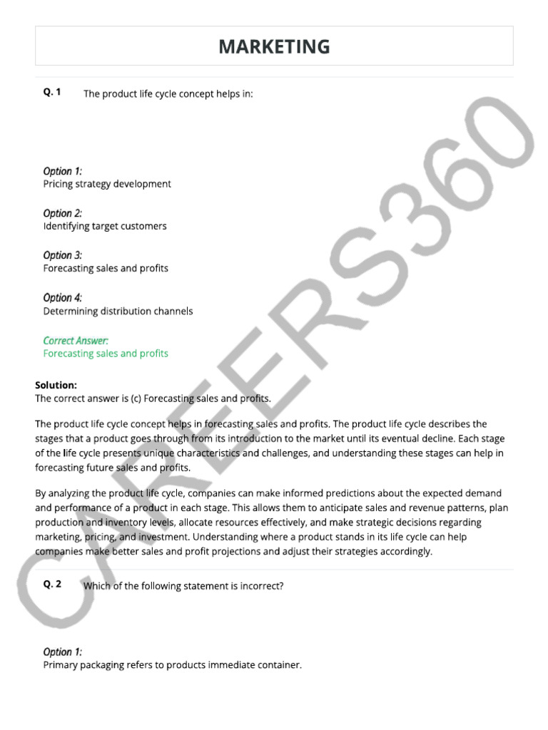 MARKETING MCQs | PDF