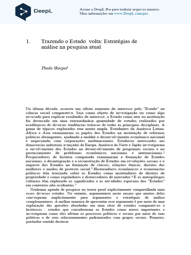 Skocpol 1985 Bringing The State Back in PT-BR - Compressed | PDF ...