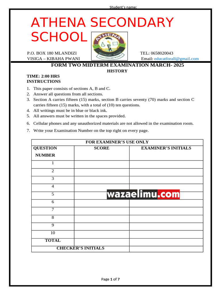 History F2 Midterm April 2025 | PDF | Pastoralism