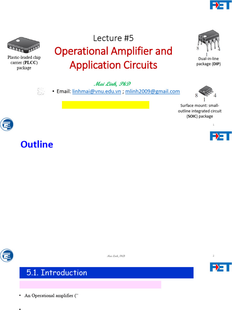 Lecture 5 - Operational Amplifier | PDF | Operational Amplifier | Amplifier