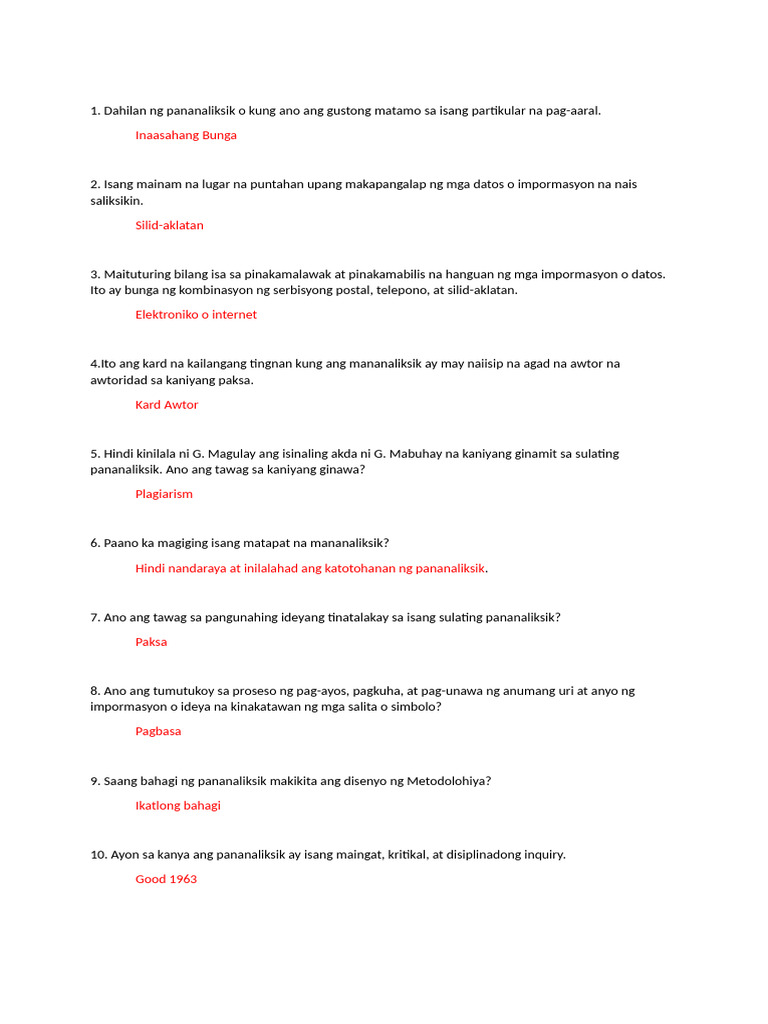 Pagpag Reviewer | PDF