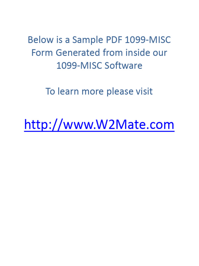 Sample PDF 1099 Misc Form 1 | PDF