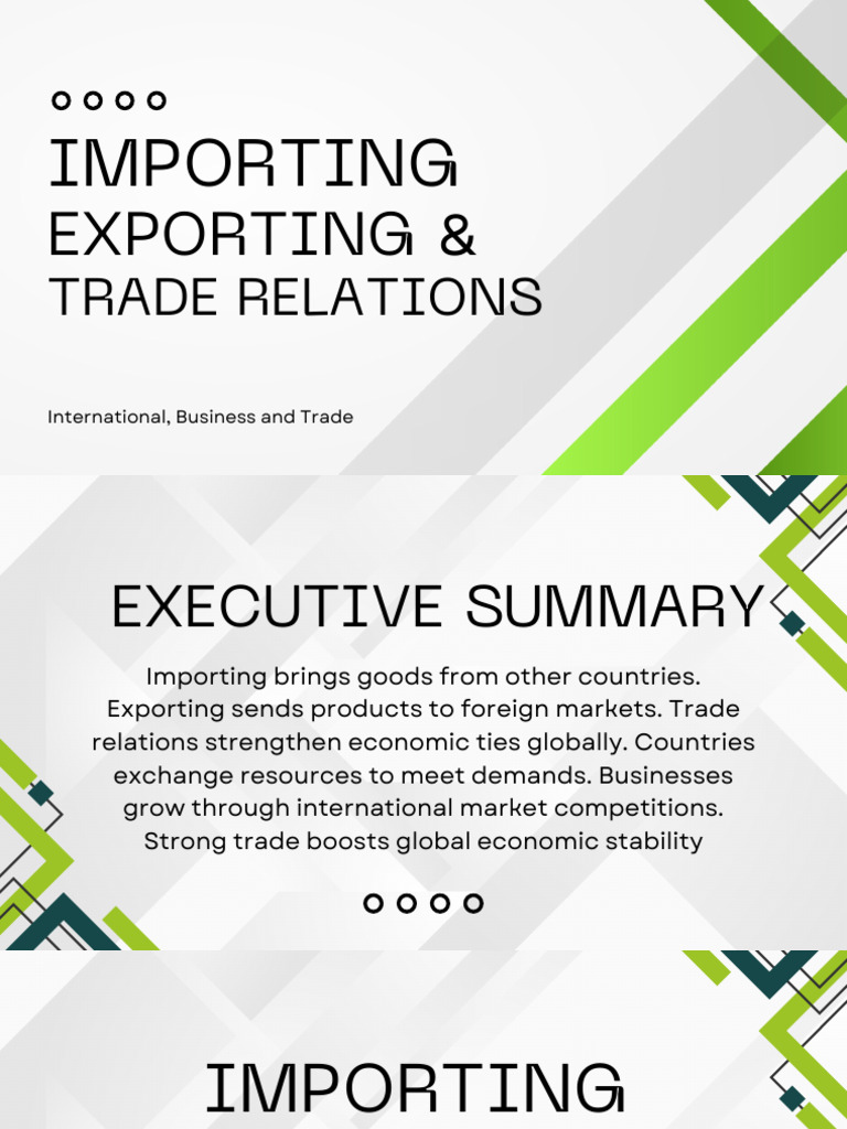 Ibt - Importing, Exporting, and Trade Relations | PDF | Market ...