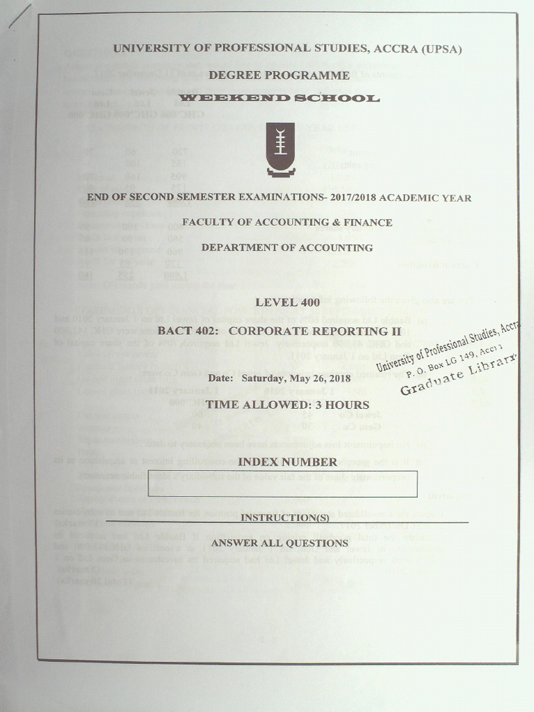 Bact 402 Corporate Reporting II - WKD | PDF