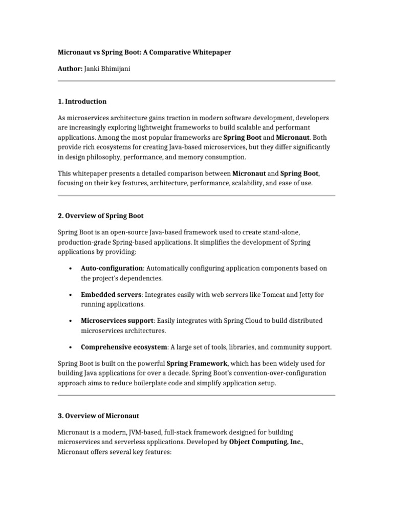 Micronaut_vs_SpringBoot_Whitepaper | PDF | Java (Programming Language ...
