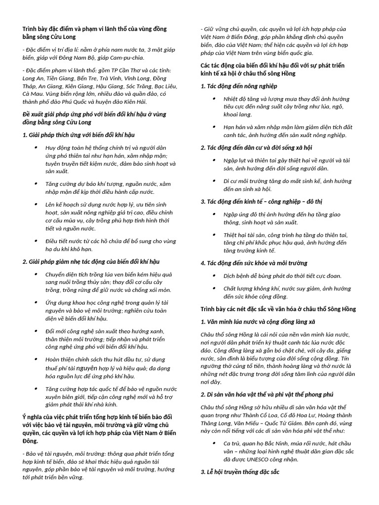 ĐỊA Cuối HKII | PDF