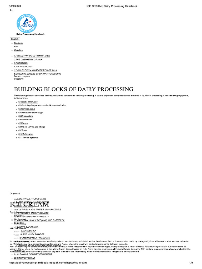 ICE CREAM - Dairy Processing Handbook | PDF