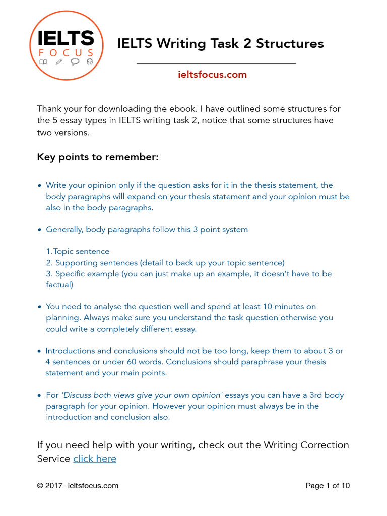 Structures For Ielts Essays | PDF | Essays | Thesis