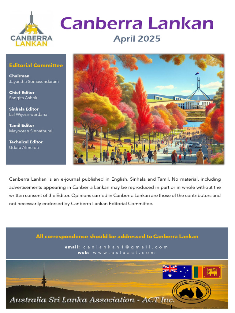 Canberra Lankan E-Journal - 2025 April | PDF | Zambia
