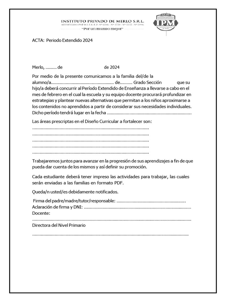 ACTA PERIODO EXTENDIDO (1) | PDF