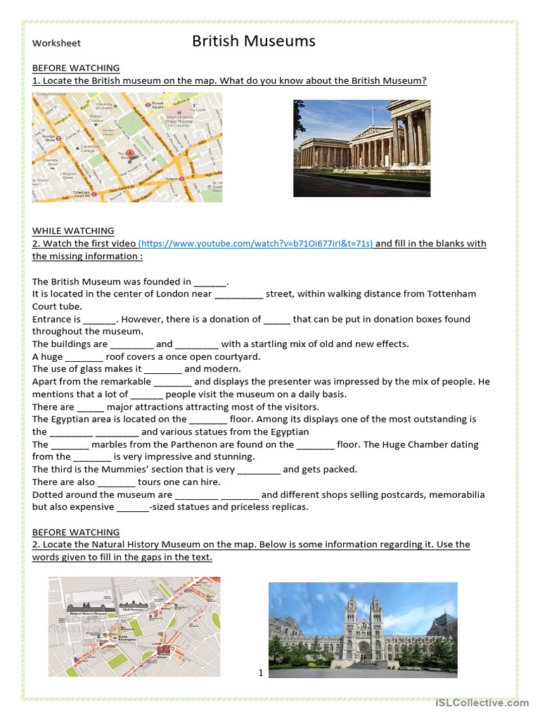 British Museums Worksheets With Key | PDF | Museum | British Museum